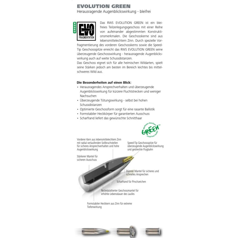 RWS 8x57 JS Evolution Green 9.0 g